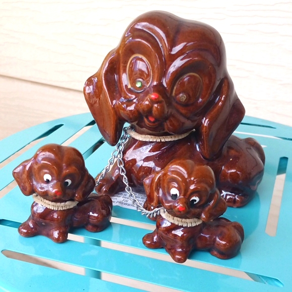 Artmark | Other | Vintage Artmark Chained Mother Puppies Trio | Poshmark